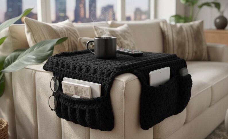 Crochet Couch Caddy Pattern PDF | Easy DIY Storage Solution - Etsy