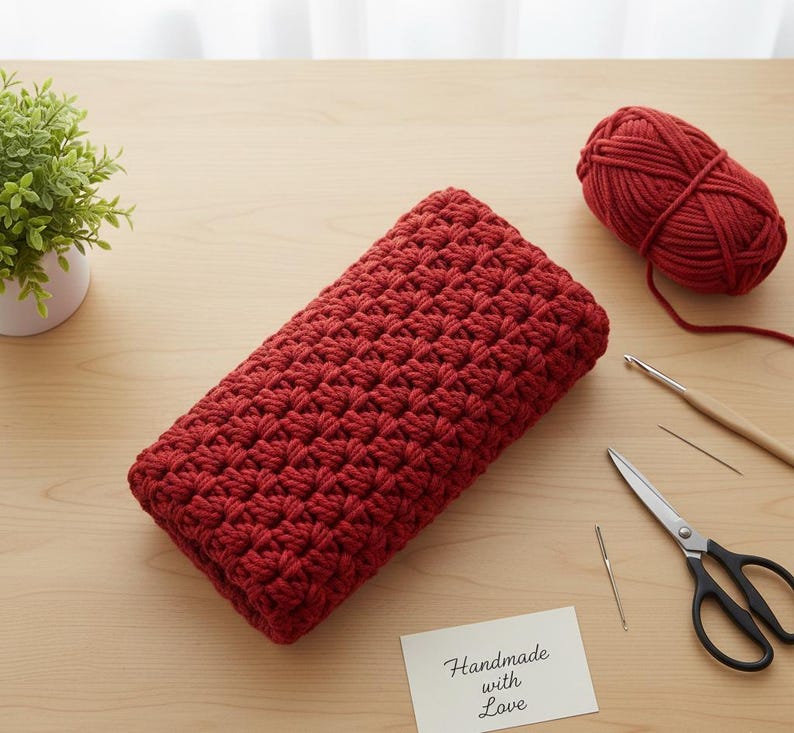 Red Textured Crochet Armrest Covers – Stretchy & Stylish Home Decor - Etsy