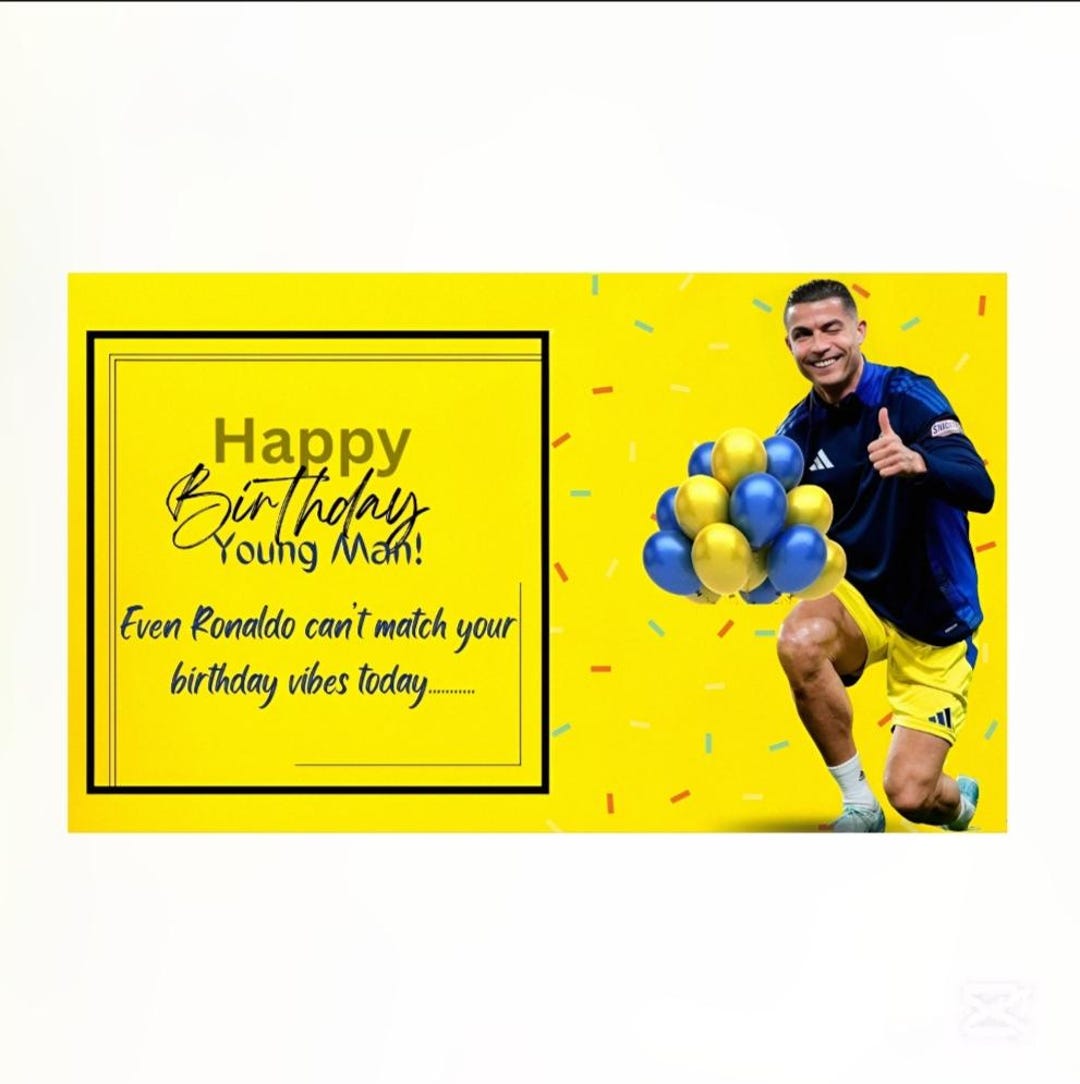 Ronaldo Birthday Card Wishing Let's Celebrate Your Birthday With Goat ...