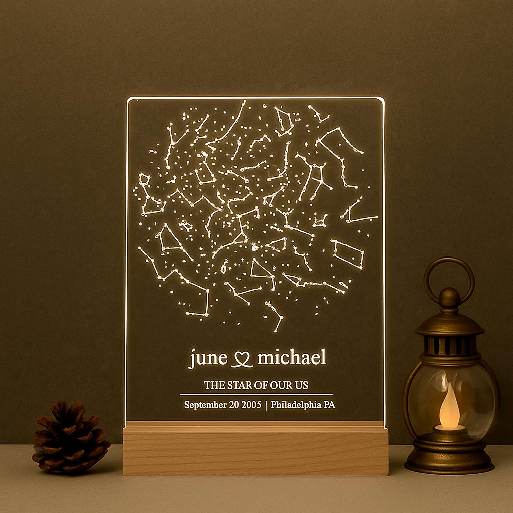 Personalized Star Map Night Light: Constellation Gift for Couples - Etsy