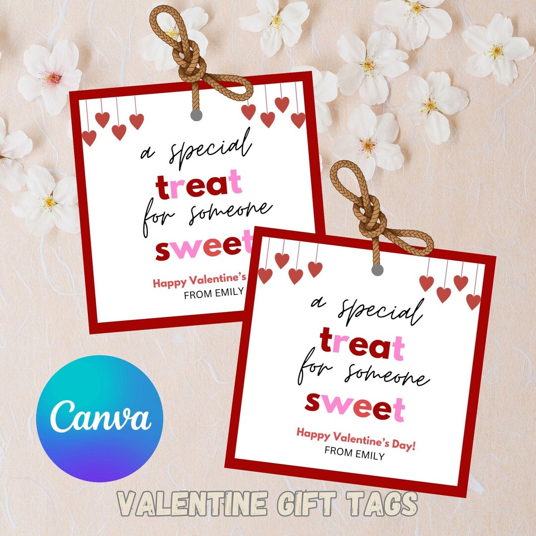 Printable Valentine's Day Tag, Sweet Treat Tag, Kids Valentine's Day ...