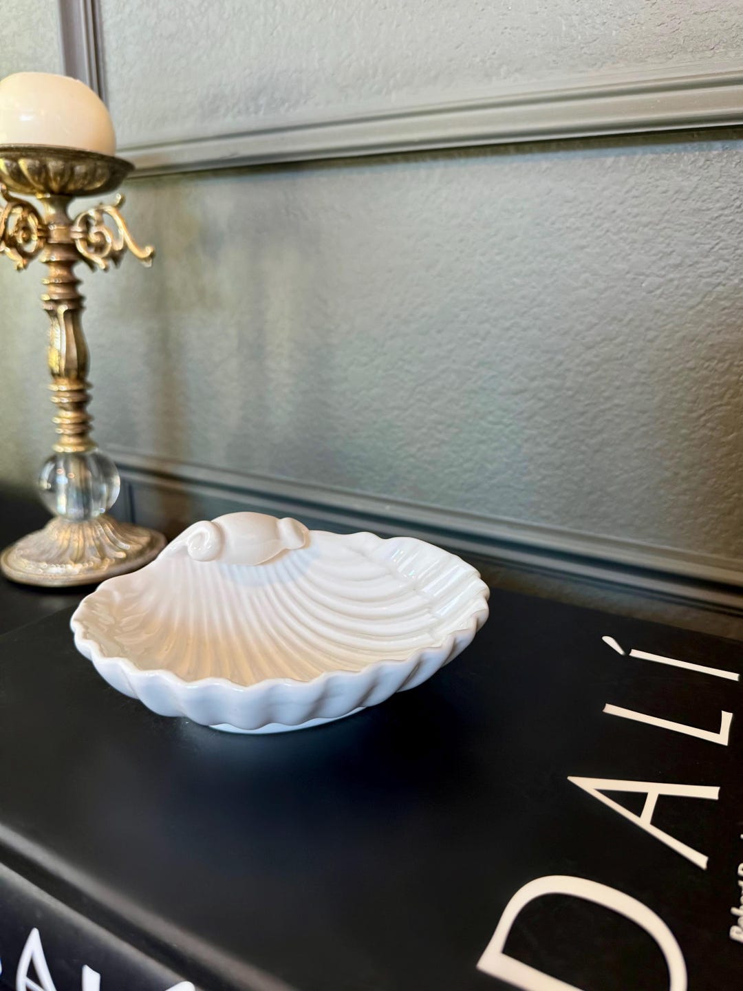Vintage Ceramic Scallop Shell Dish | Coastal Cottage Decor - Etsy