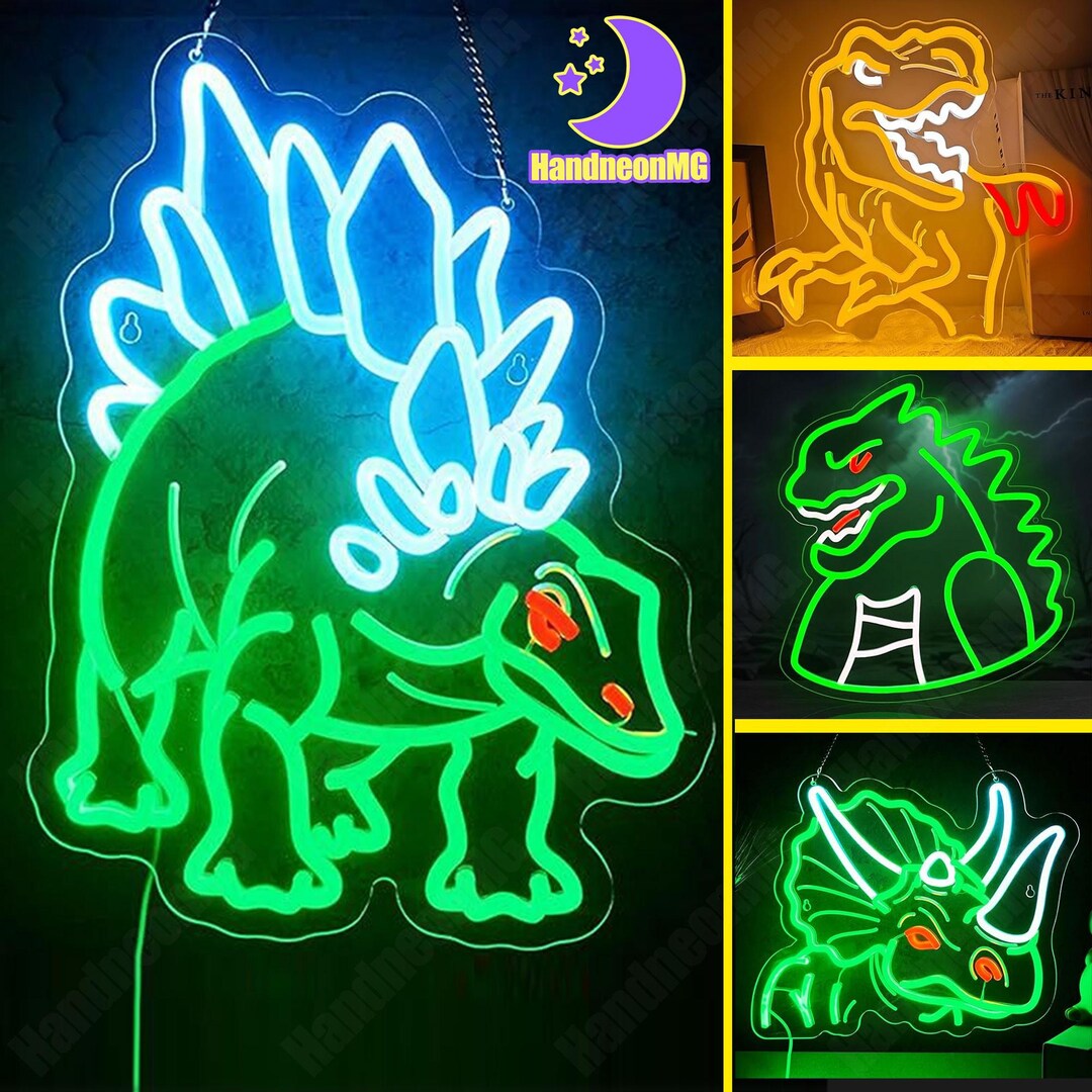 Cool Dinosaurs LED Neon Sign, Types of Dinosaurs Led Sign, Kids Room ...