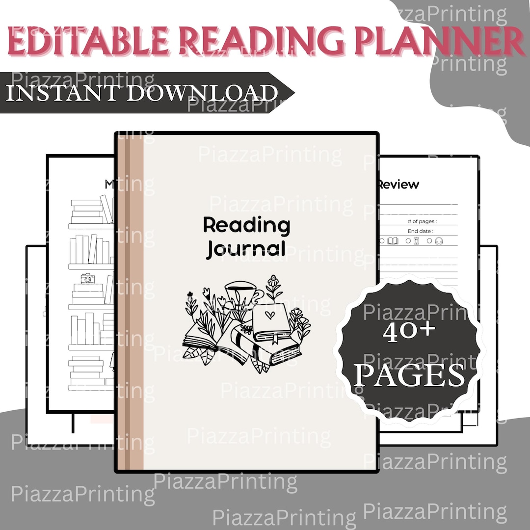 Editable Reading Planner, Bundle Book Tracker Reading Challenge, Book ...