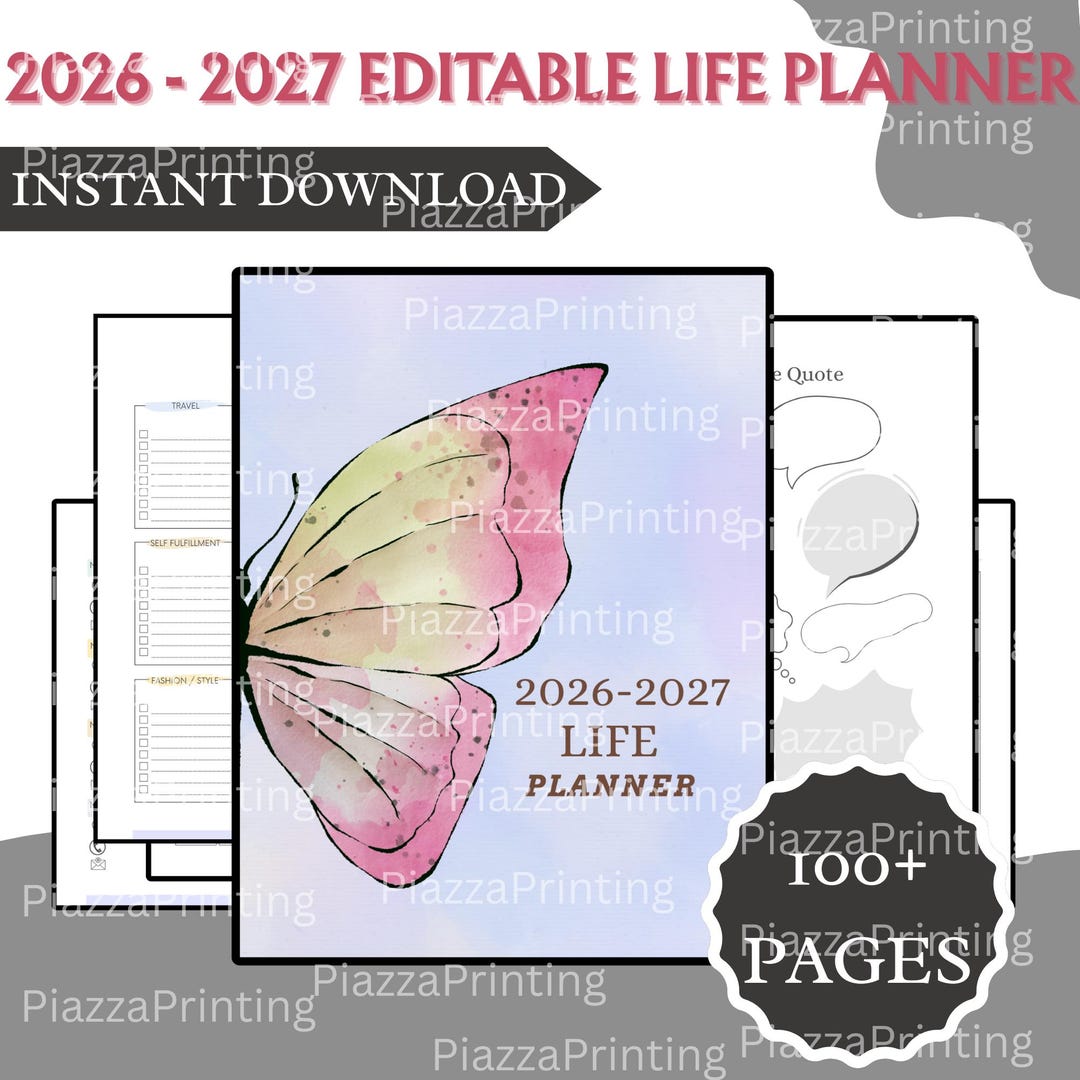 2026 -2027 Editable Life Planner, Ultimate Life Planner Printable ...