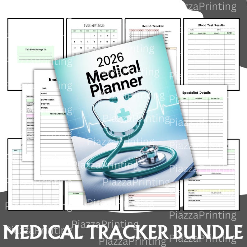 2026 Medical Tracker Bundle, Editable Printable Health Planner ...