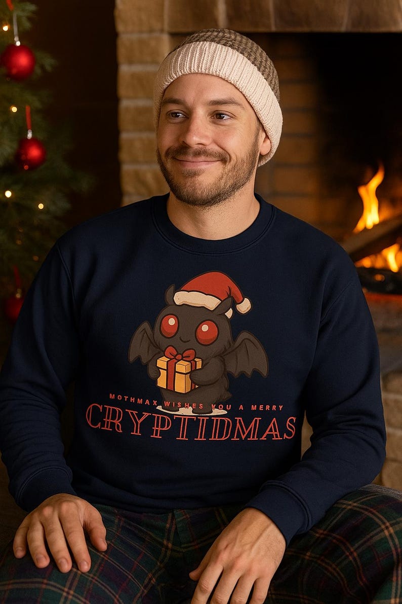 Mothman Merry Cryptidmas Digital Download | Funny Christmas Design | Holiday Cryptid Digital ...