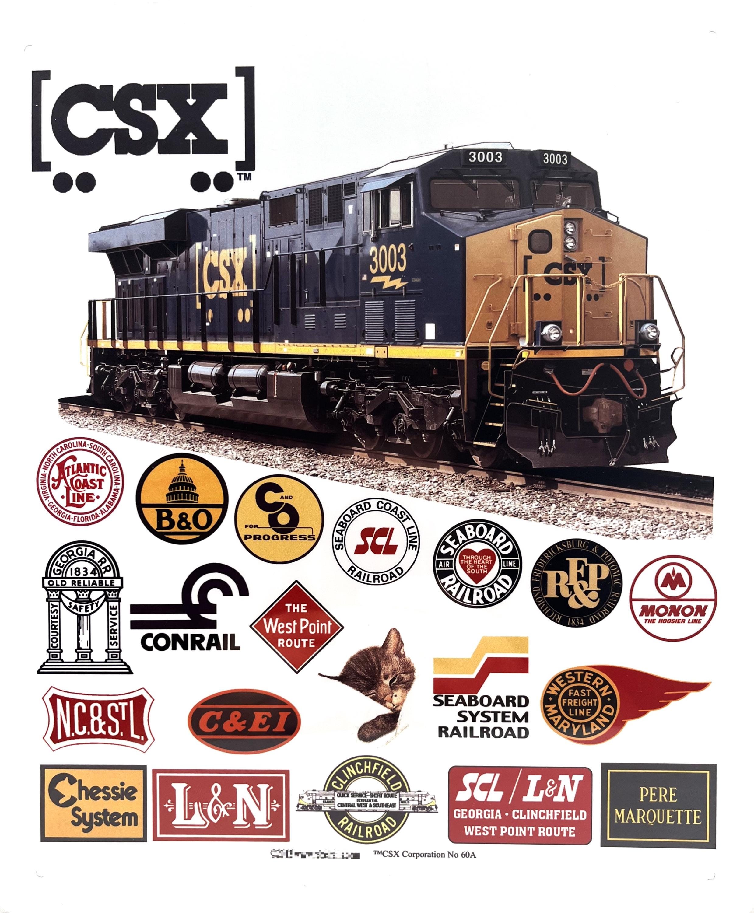CSX Railroad Heritage Logos Train Sign | Made in the USA| 12"x10" - Etsy