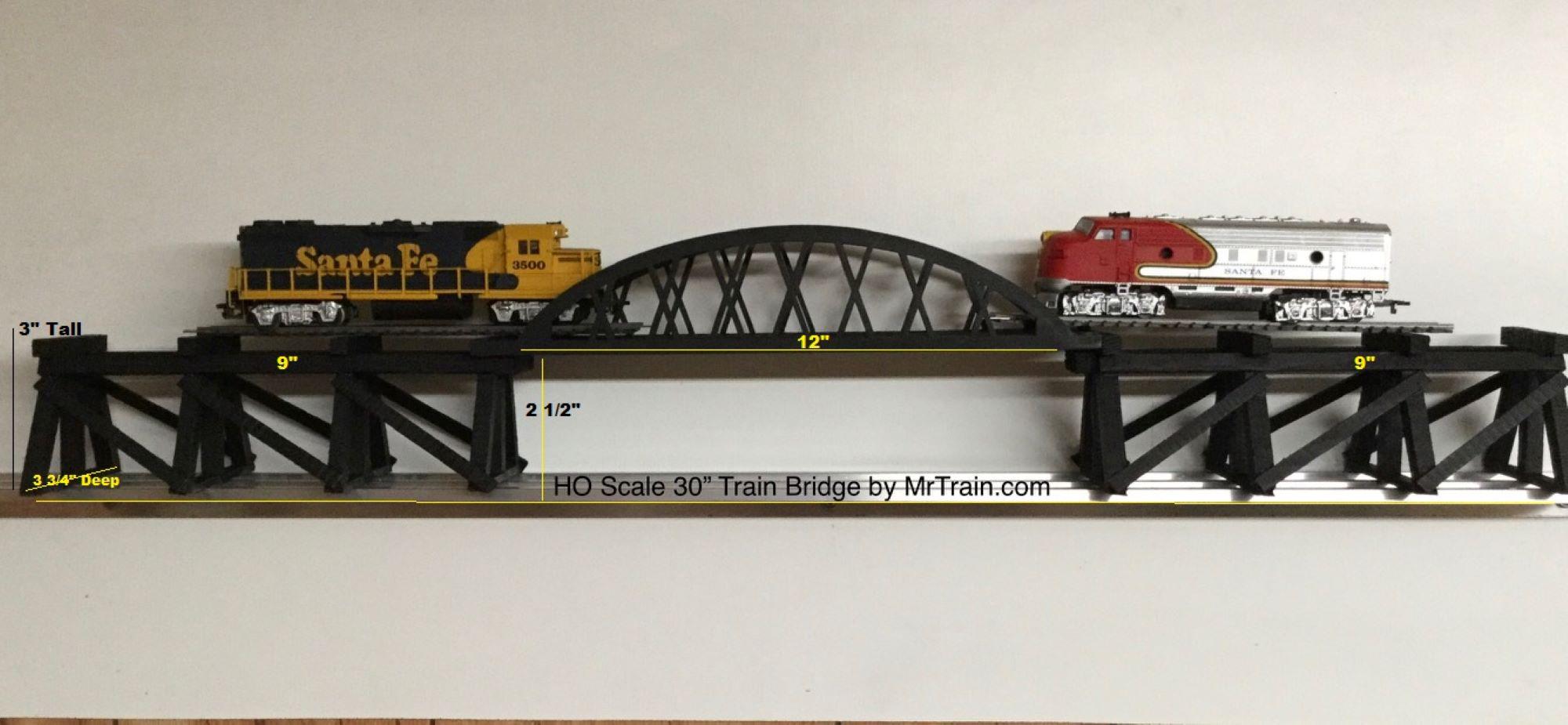 HO Scale 30 Inch Model Train Bridge & Trestle for HO Gauge Trains - Etsy