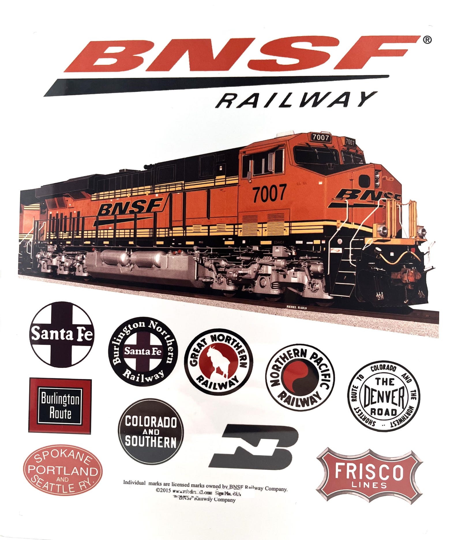 BNSF Railroad Train Metal Sign With Railroad Heritage Logo | Wall Art ...