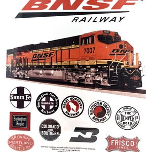 BNSF Railroad Train Metal Sign With Railroad Heritage Logo | Wall Art ...