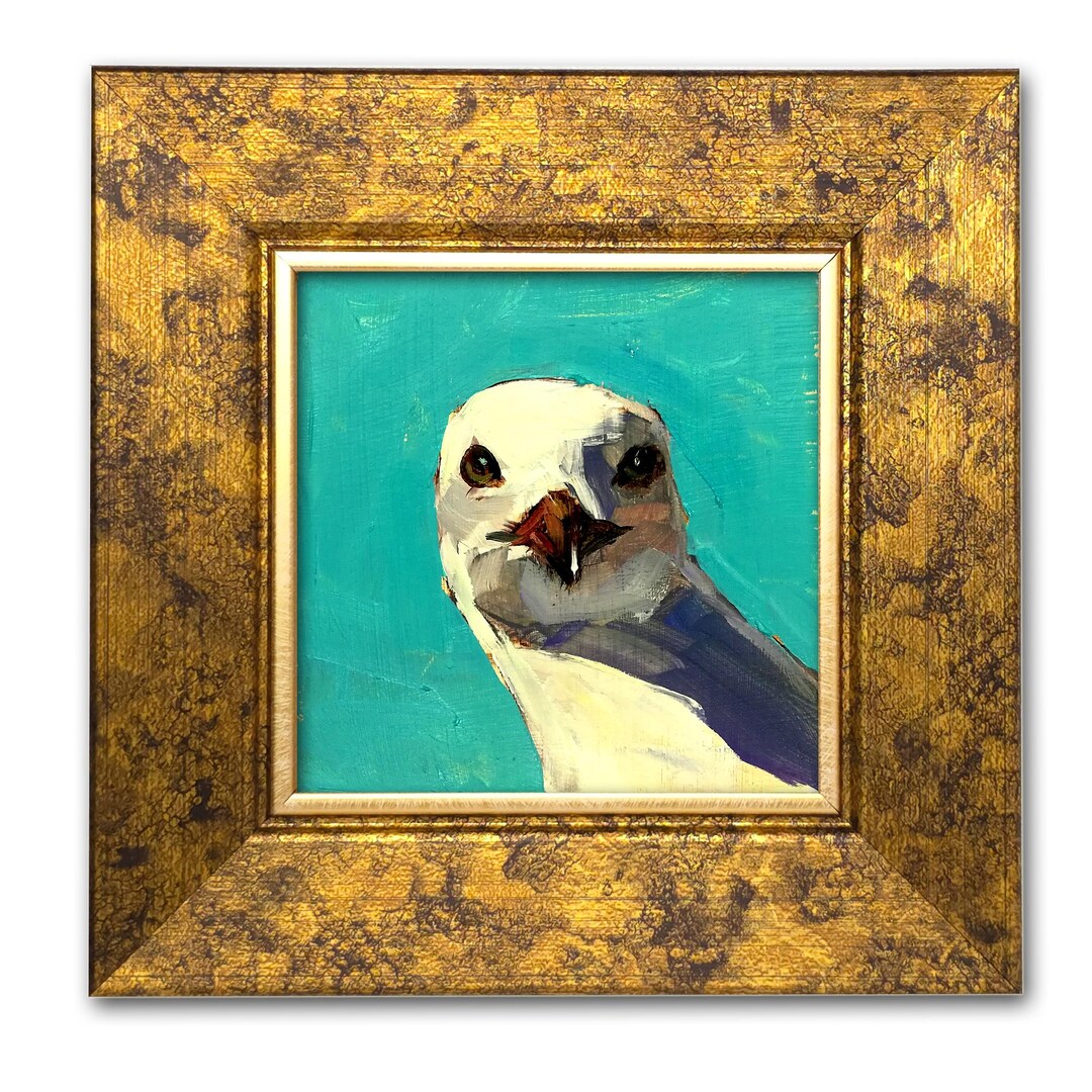Coastal Seagull Oil Painting – Minimalist Bird Wall Art, Beach House ...