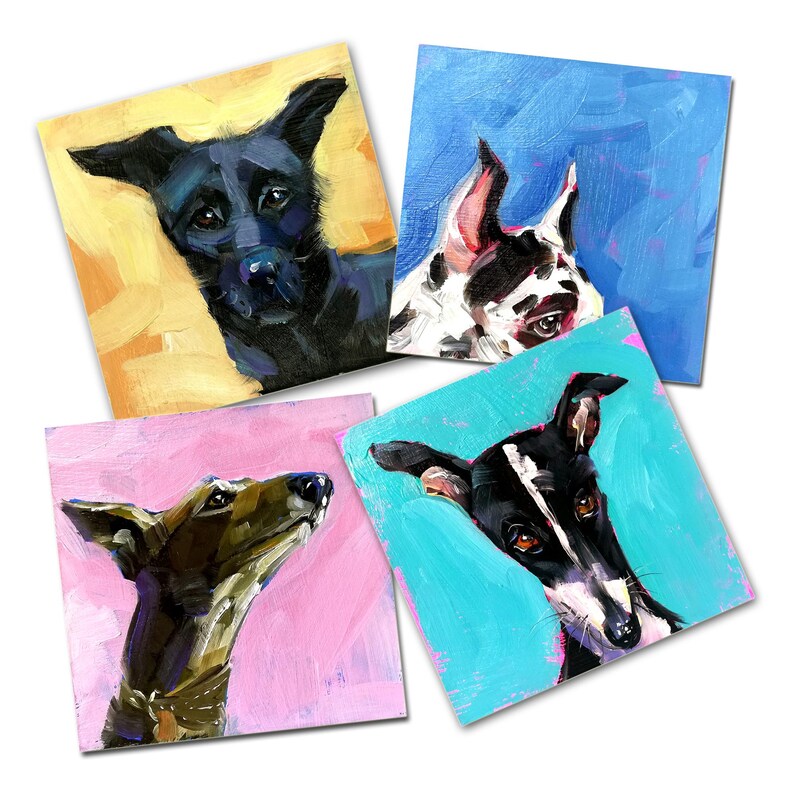 Funny Dog Oil Painting – Original Whimsical Puppy Miniature Pet ...