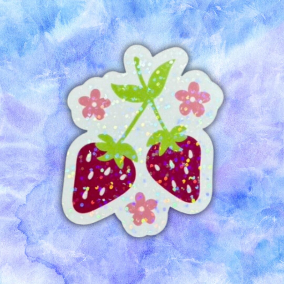 Strawberry Trio Sticker, Cute Kawaii Strawberries for Laptop, Water ...