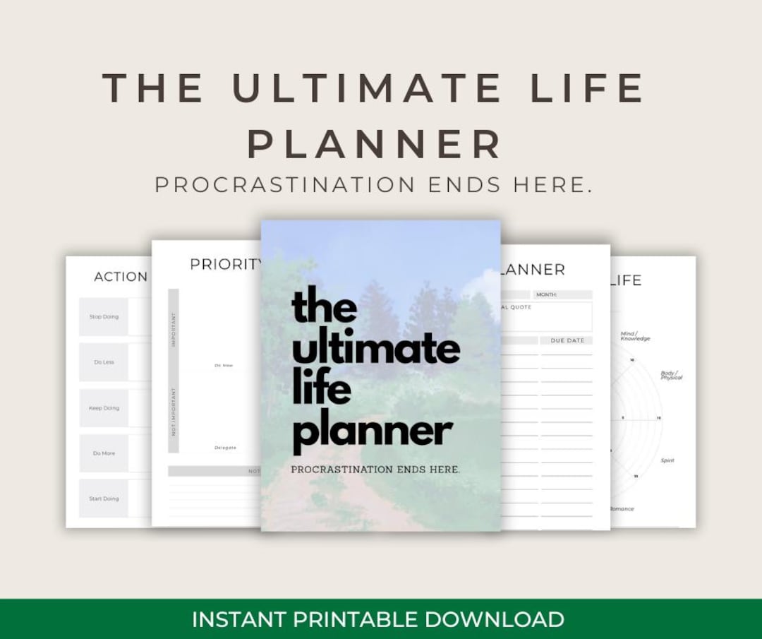 Ultimate Life Planner | Undated Daily Weekly Monthly Planner | Goal ...