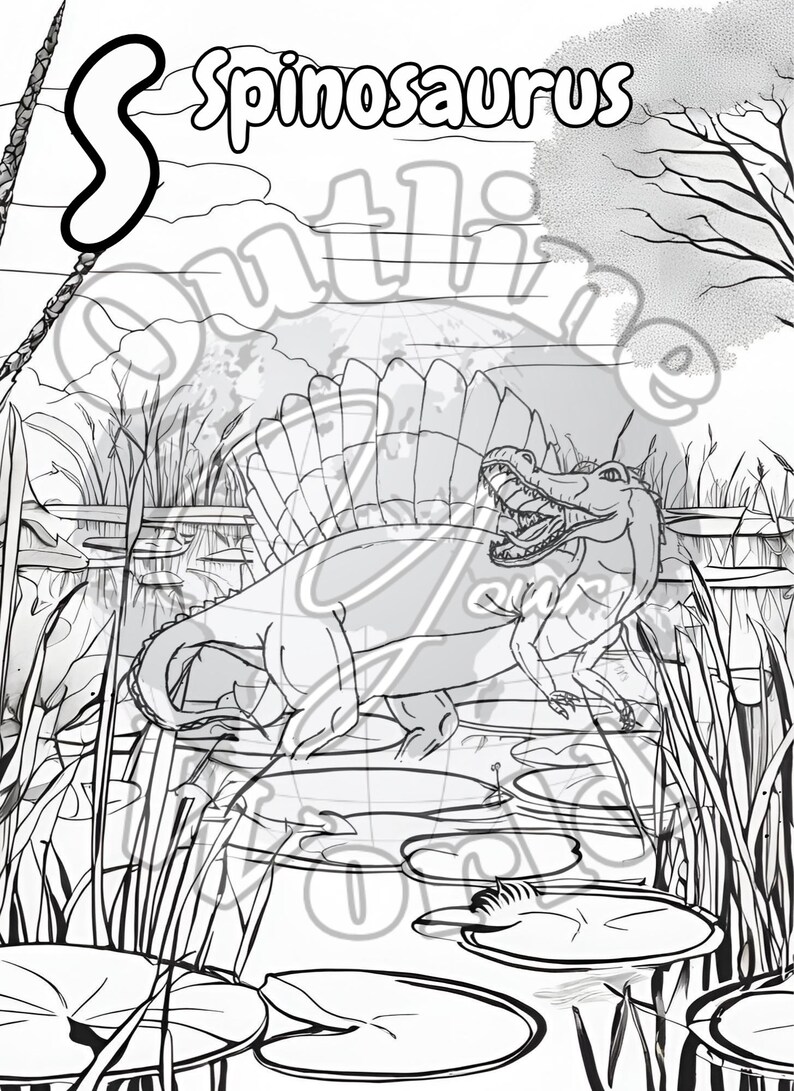 Dinosaur A-Z Coloring Pages: Educational ABC Learning (digital Download ...