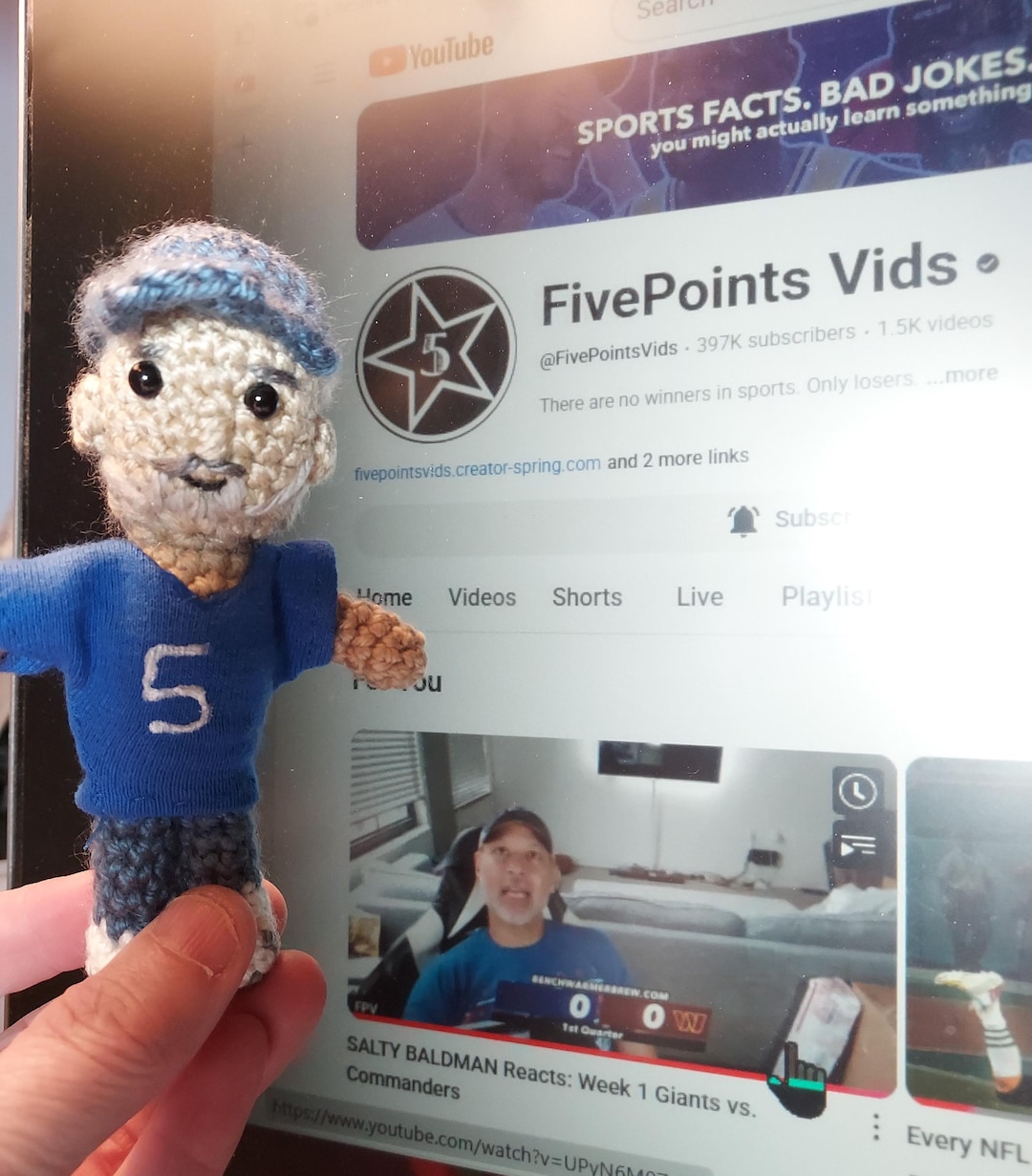 Fivepointsvids Nfl/stadium Youtube Content Creator Fan Doll 5 Inches - Etsy
