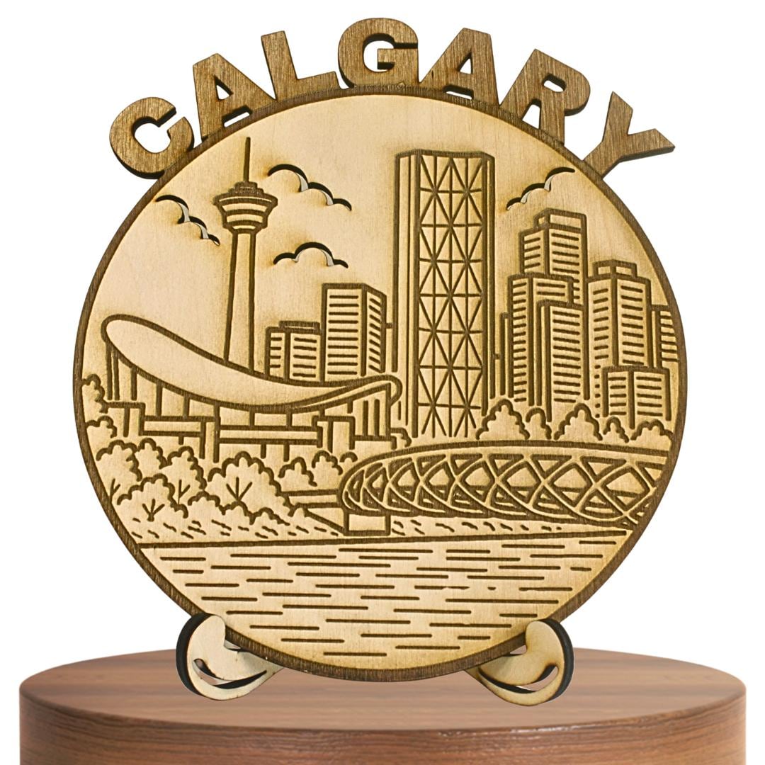 Calgary Skyline Plaque Featuring Calgary Tower, Saddledome & Peace ...