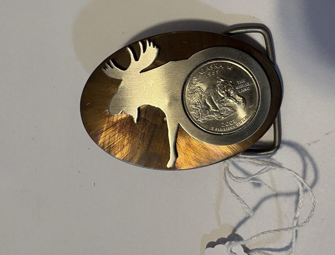 Rare Native Alaskan Don Applegate Moose Alaskan Quarter Nenana AK Belt ...