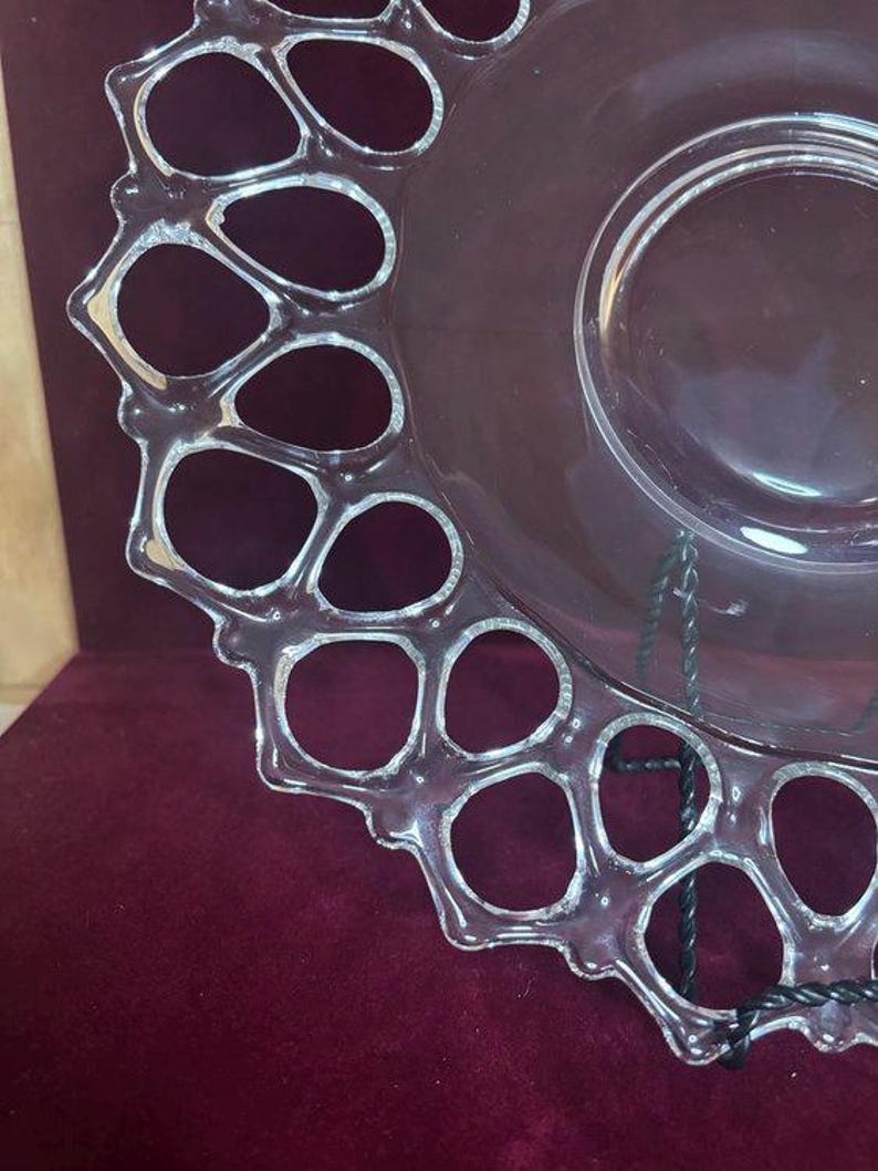 Vintage Westmoreland Doric Lace Clear Glass Plate 14" Wide (26-01-02 ...