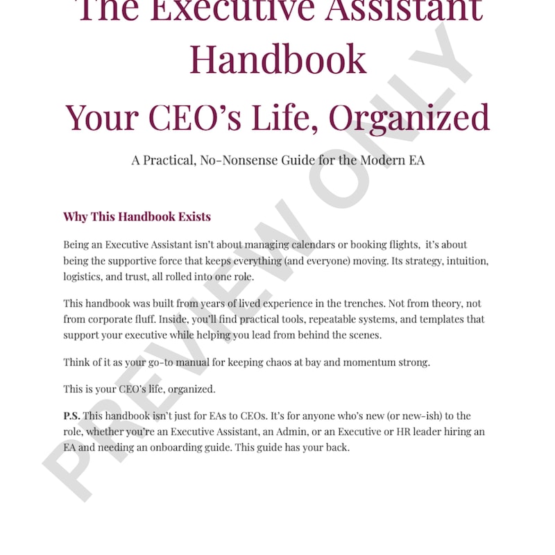 Executive Admin Template - Etsy UK