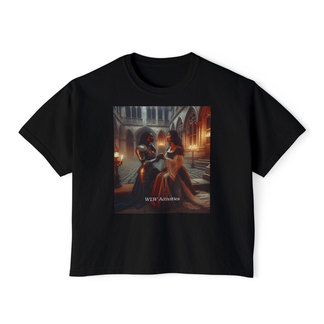 WLW Medieval Knight Relationship Women's Boxy Tee Shirt, Sapphic Queer ...