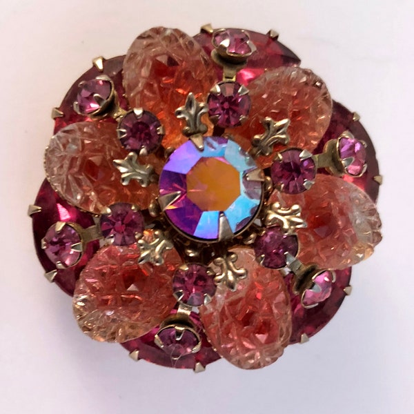 Rhinestone Brooch - Etsy Canada