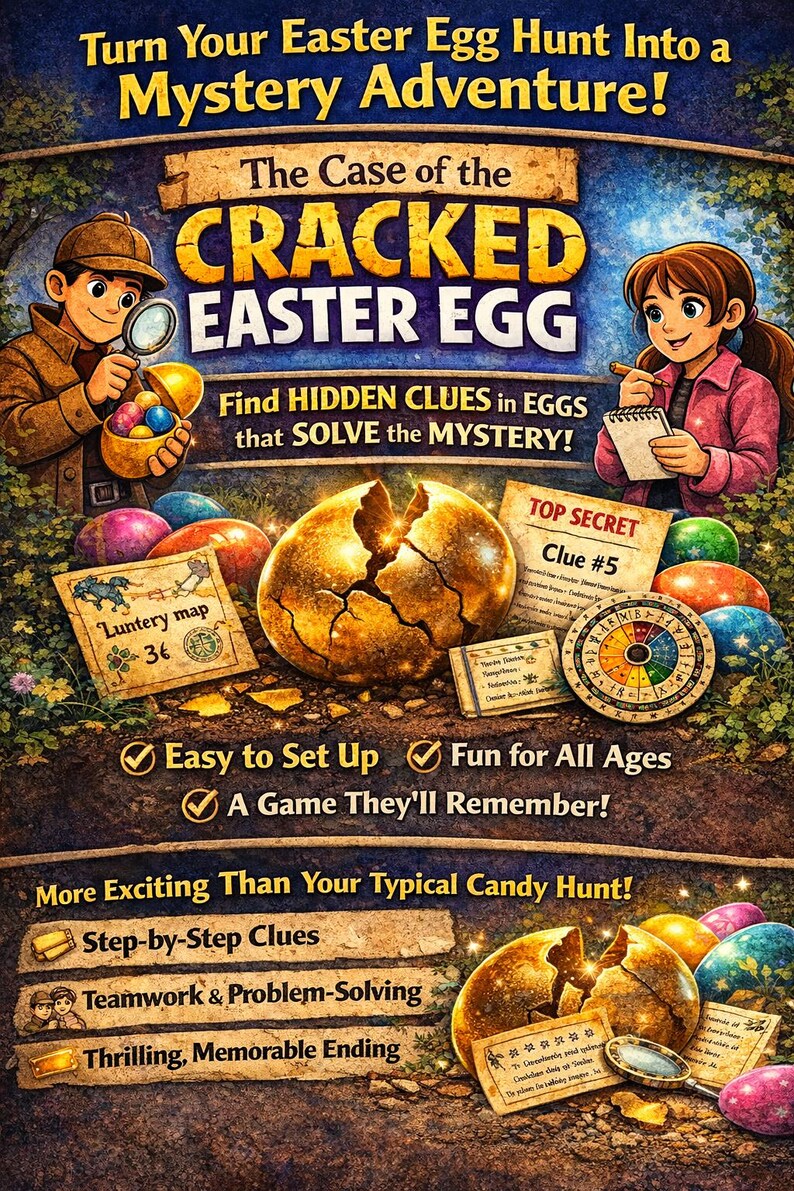 The Case of the Cracked Easter Egg Mystery Game – Printable Clue ...