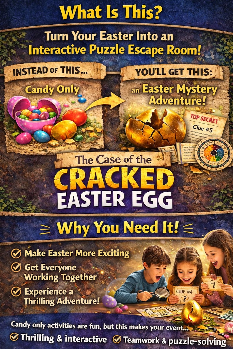 Cracked Easter Egg Escape Room – Printable Family Puzzle Game (instant ...