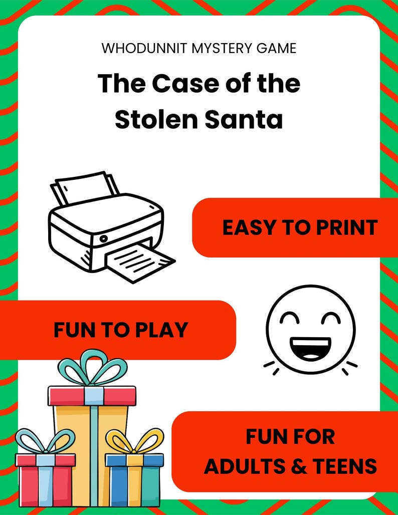 Hilarious Christmas Mystery Party Game | Adult & Teen Whodunnit for 6 ...