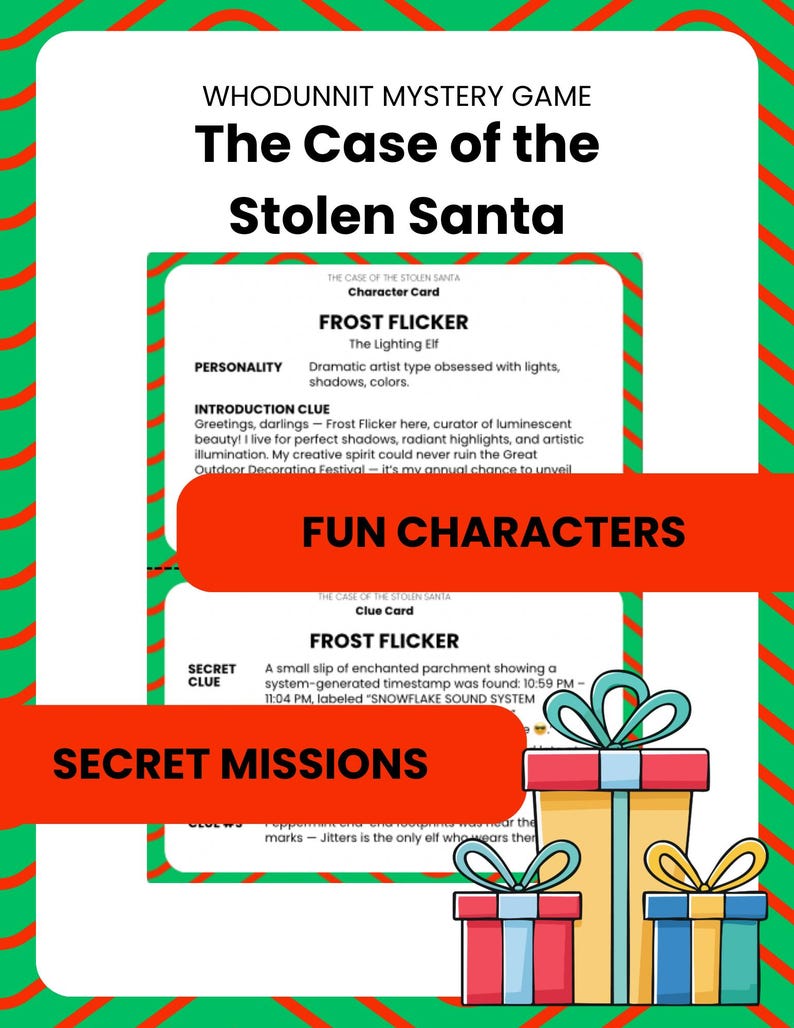 Hilarious Christmas Mystery Party Game | Adult & Teen Whodunnit for 6 ...