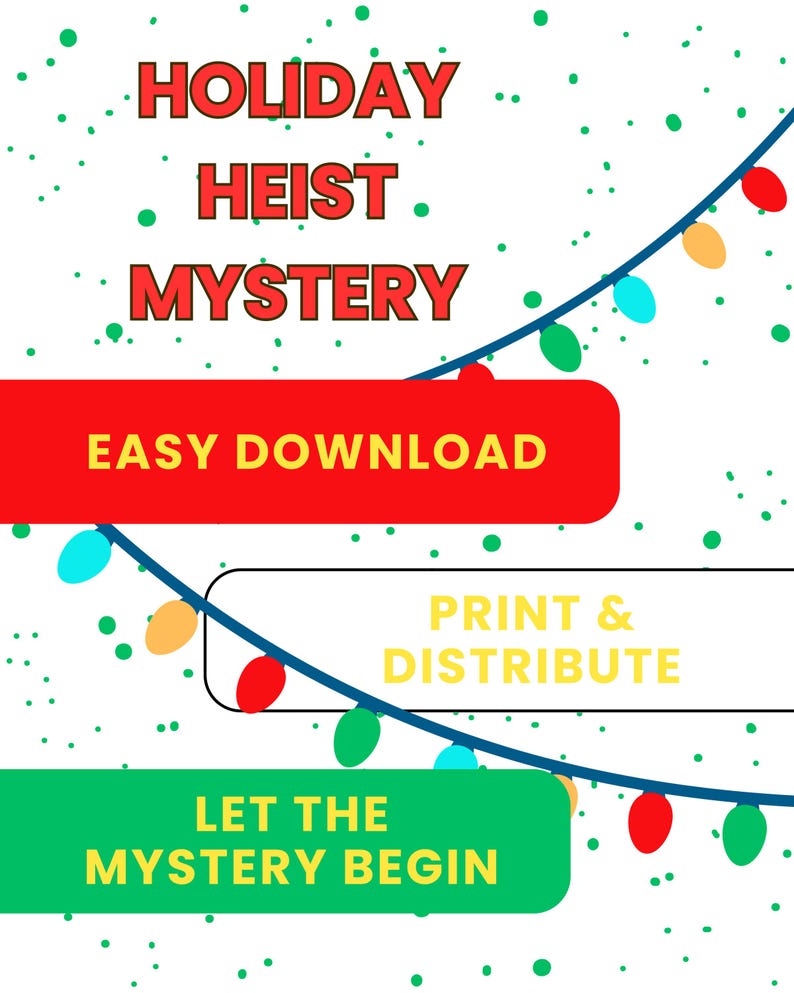 Christmas Whodunnit Game: Holiday Heist Mystery Party (printable PDF ...