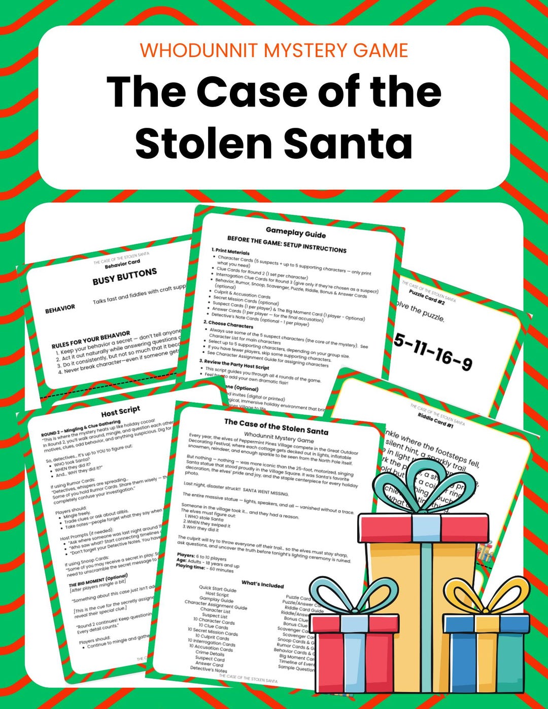Hilarious Christmas Mystery Party Game | Adult & Teen Whodunnit for 6 ...