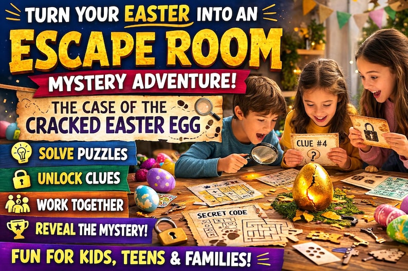 Cracked Easter Egg Escape Room – Printable Family Puzzle Game (instant ...