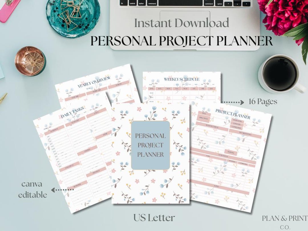 Personal Project Planner Printable | Goal Setting, Task Breakdown ...