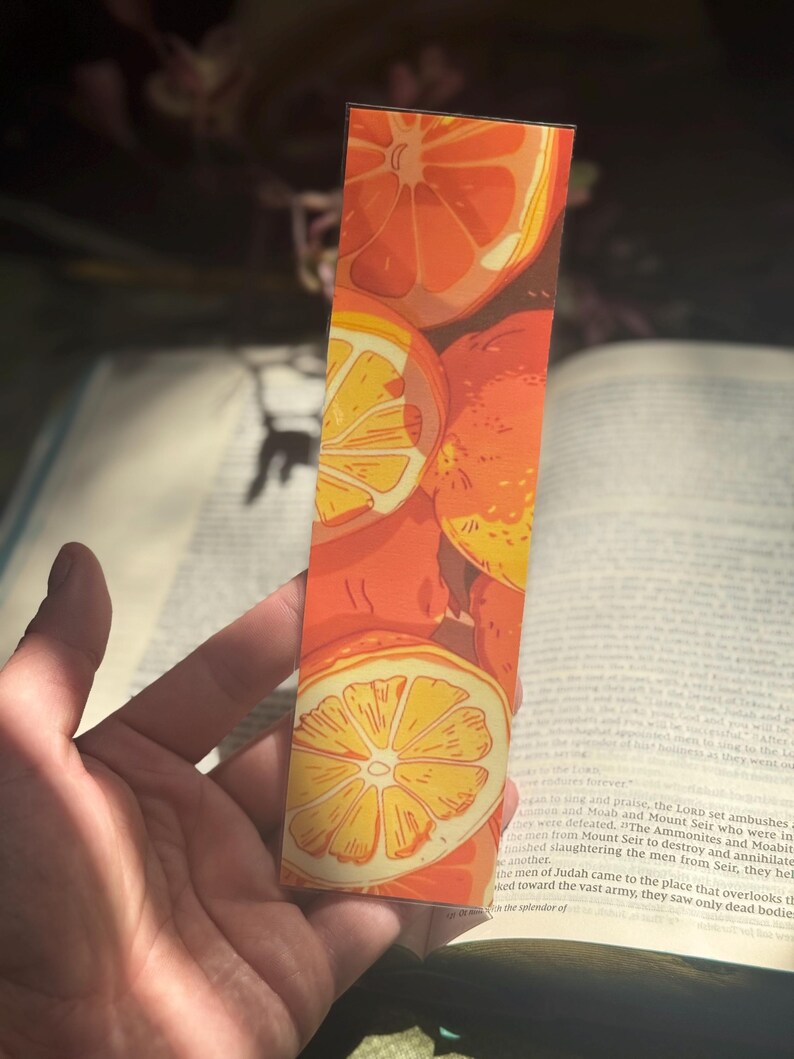 Orange Slice Laminated Bookmark: Citrus Book Lover Gift - Etsy