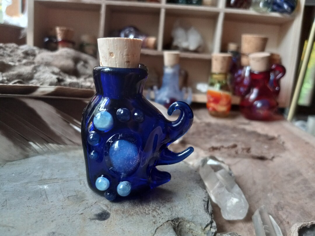 Cool Creature Shaped Cobalt Blue Potion Bottle - Etsy