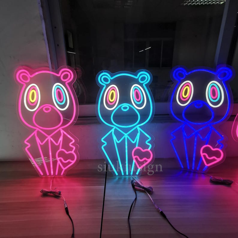 Kanye West Graduation Bear Neon Sign, Kids Room Decor - Etsy