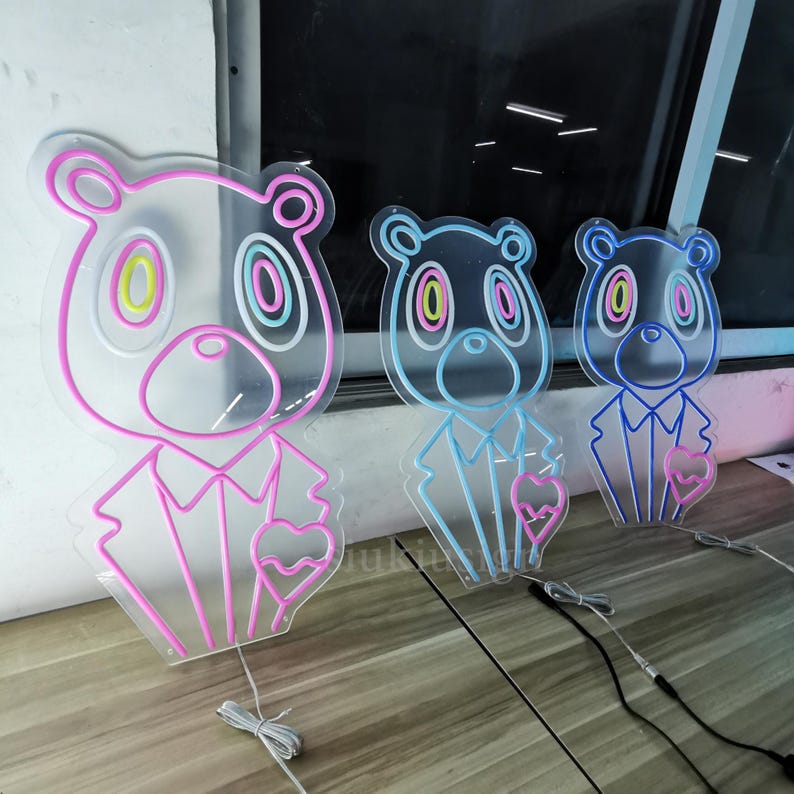 Kanye West Graduation Bear Neon Sign, Kids Room Decor - Etsy