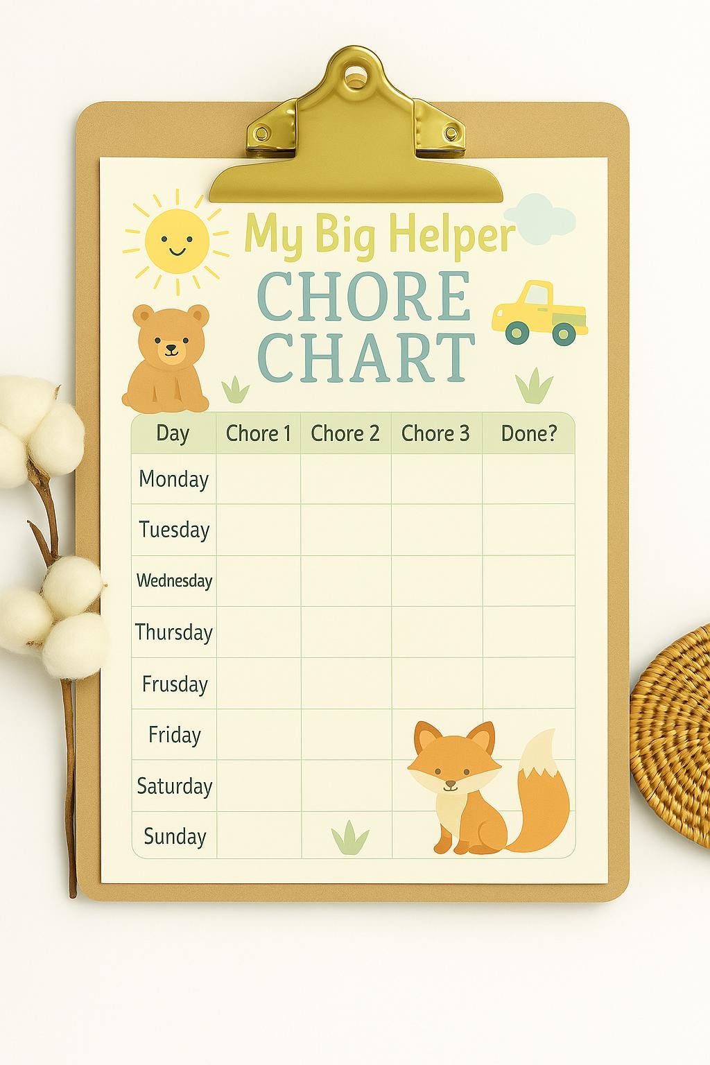 Toddler Chore Chart for Boys – Printable Daily Routine Chart With Cars ...