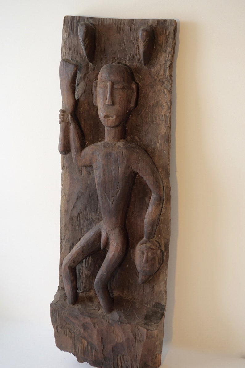 Naga Male Figure Wall Panel Headhunter Sculpture - Etsy