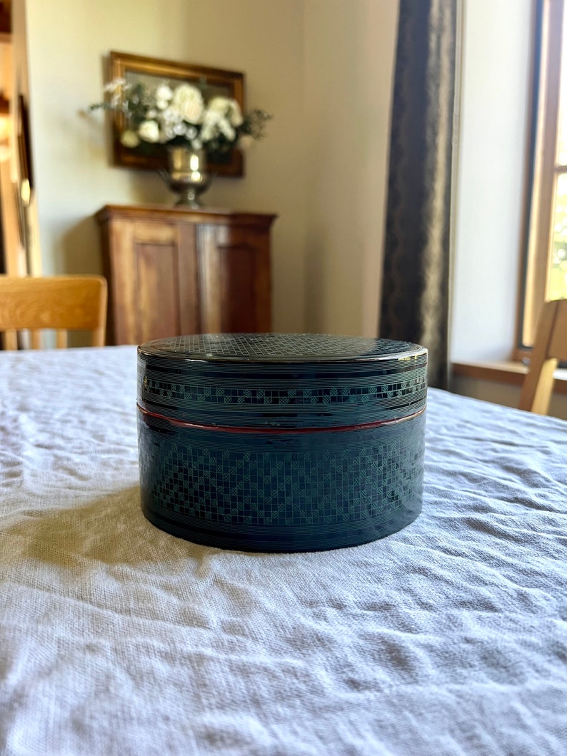 Burmese Lacquerware Kunit With Za-yun Checkerboard Dark Green - Etsy