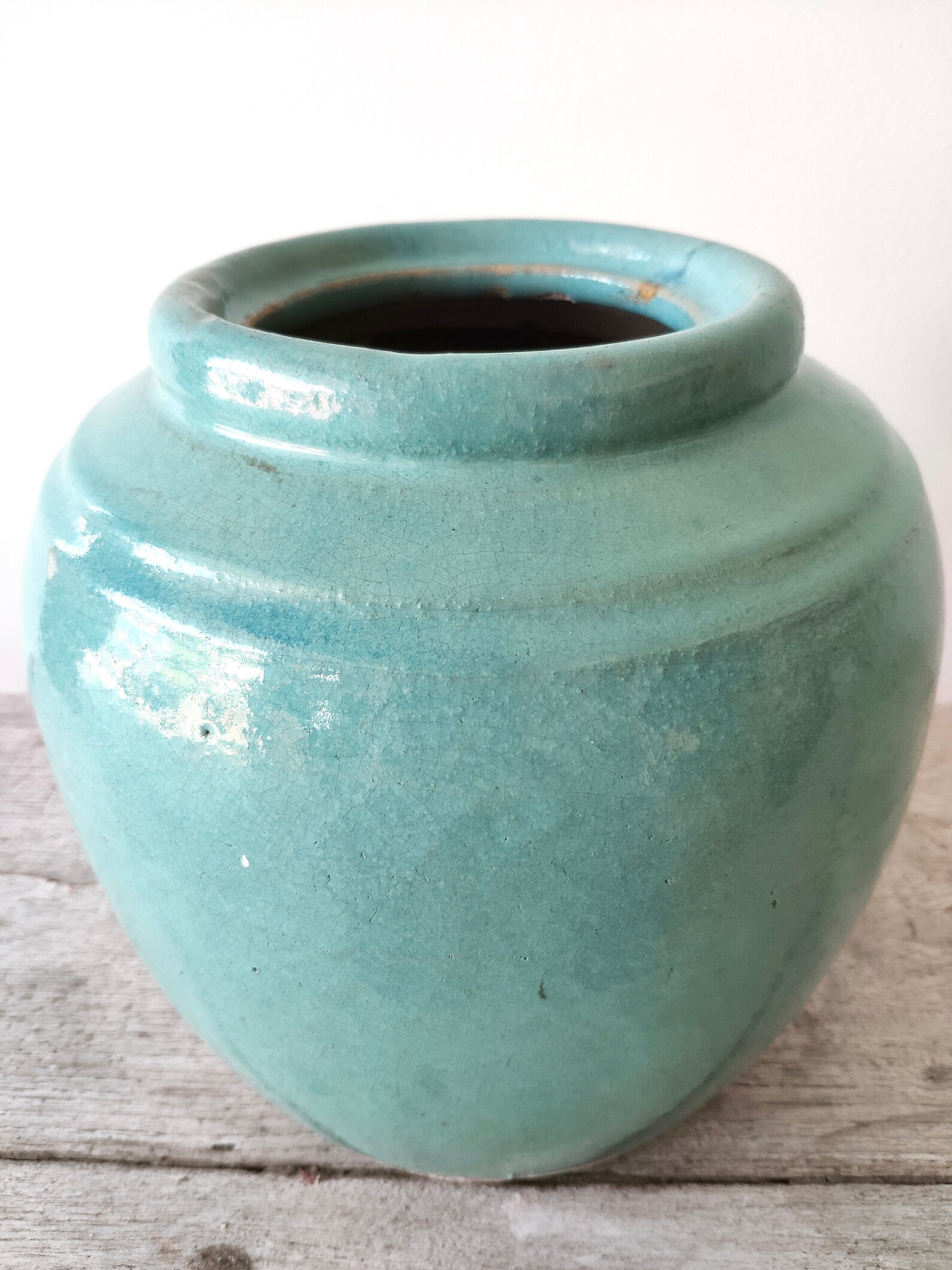 Turquoise Ceramic Pot Vintage - Etsy