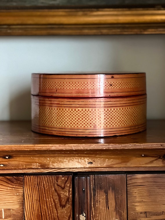 Antique Lacquerware Box Rare Large Size Checkerwork | Etsy