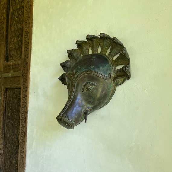 Hindu God Varaha Boar Bronze Wall Hanging - Etsy