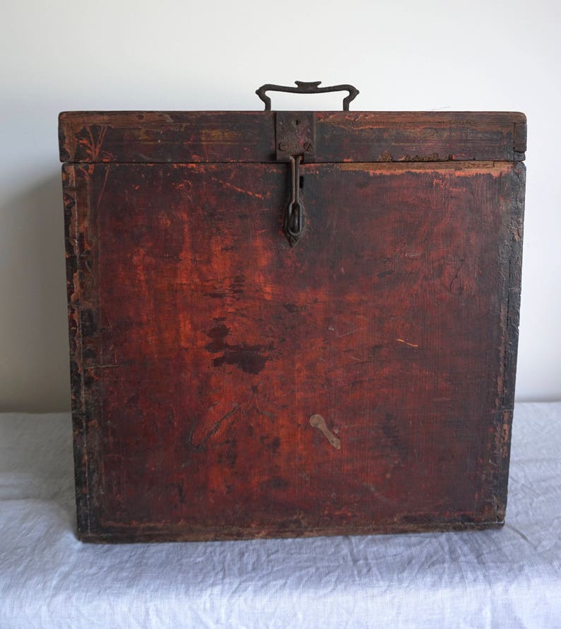 Red Box Wooden Manuscript Box Painted Box Antique Box - Etsy