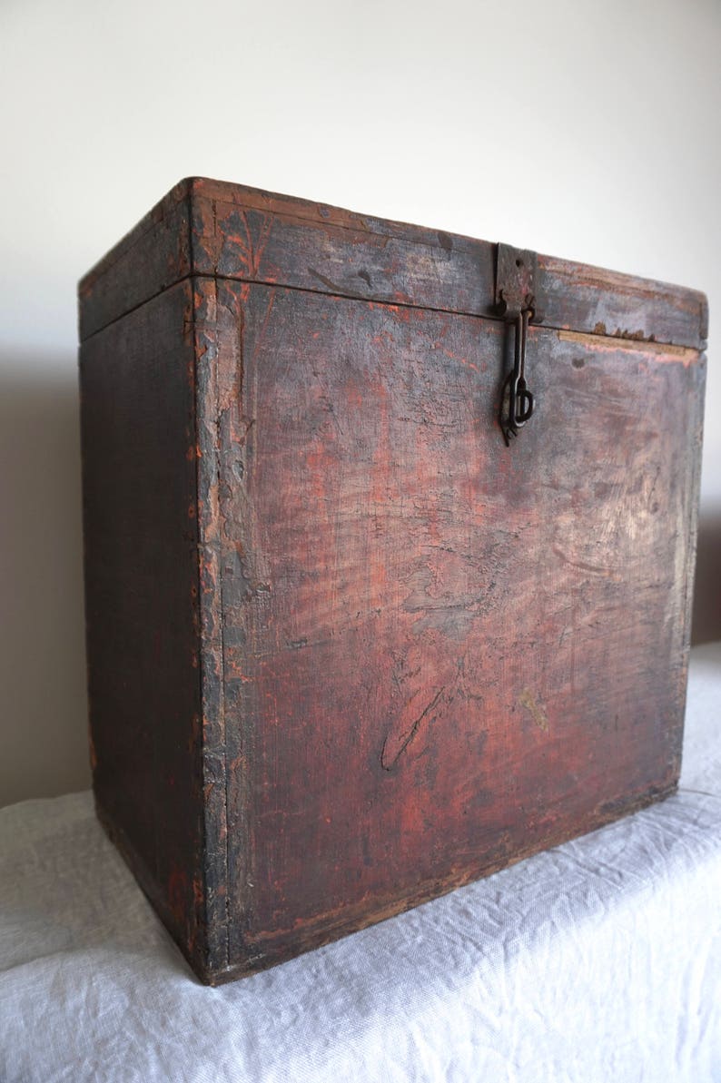 Red Box Wooden Manuscript Box Painted Box Antique Box - Etsy