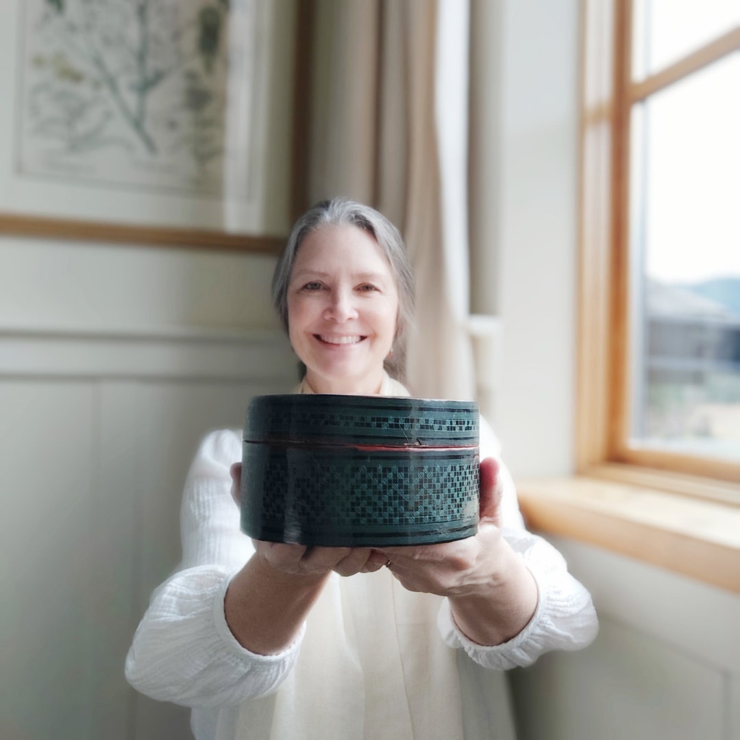 Burmese Lacquerware Kunit With Za-yun Checkerboard Dark Green - Etsy