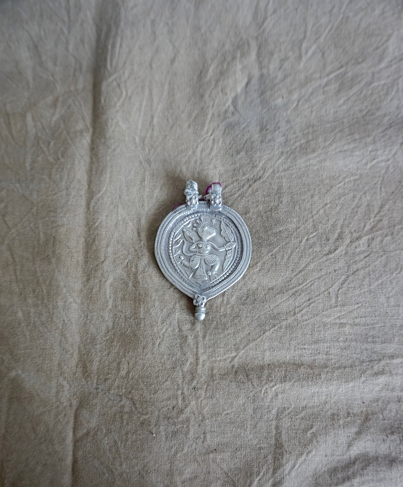 Hanuman Amulet Large Silver Antique - Etsy