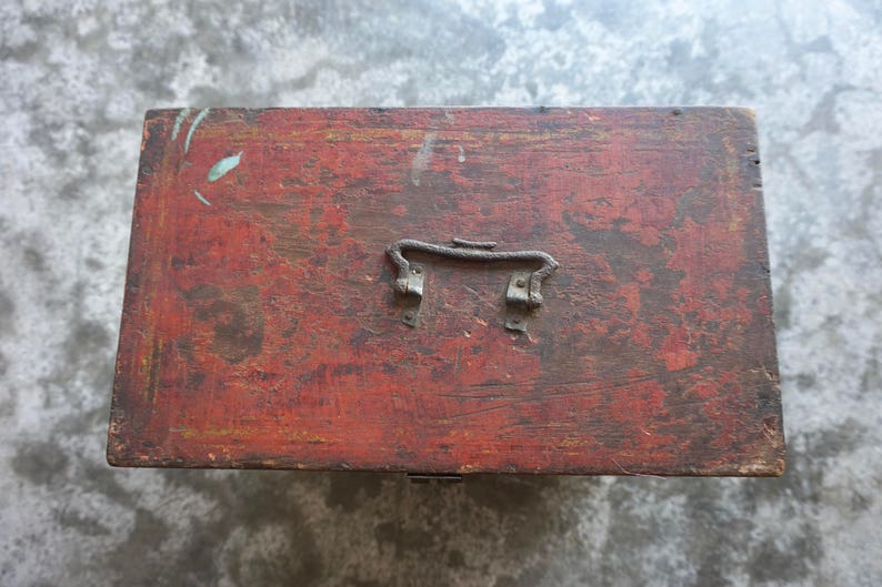 Red Box Wooden Manuscript Box Painted Box Antique Box | Etsy
